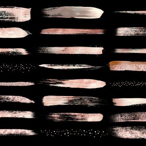 Blush Paint Strokes Clipart, With Pink Glitter and Pink Foil in Digital ...