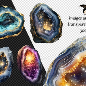 Cosmic Geode Clipart, Crystal Agate Geode Digital Graphic Elements Clip ...