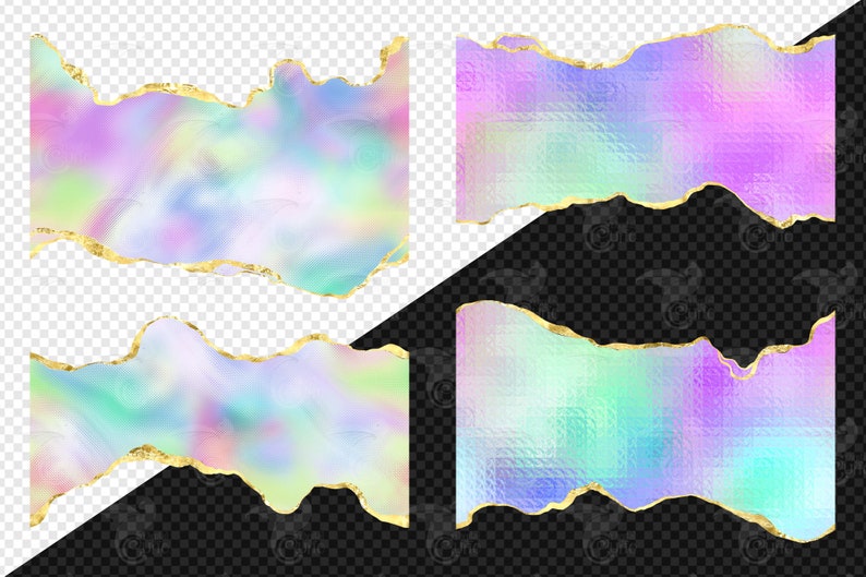 Rainbow Glam Edges Clipart Seamless Glitter and Foil - Etsy