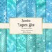 Lagoon Blue Digital Paper, Mermaid Glitter Texture Backgrounds ...