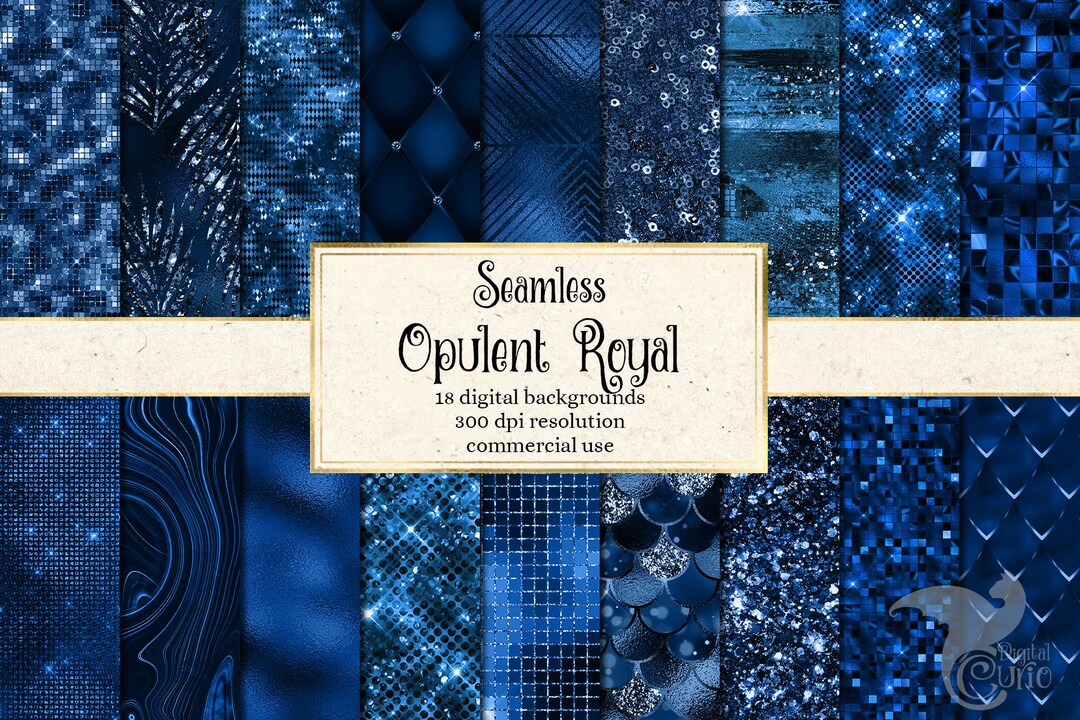 Royal Blue Glitter Textures, Seamless Digital Paper (digital Download ...
