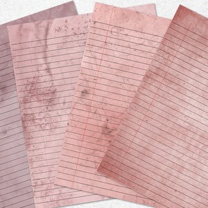 Distressed Pink Writing Paper, Notebook Digital Paper Grunge Junk ...