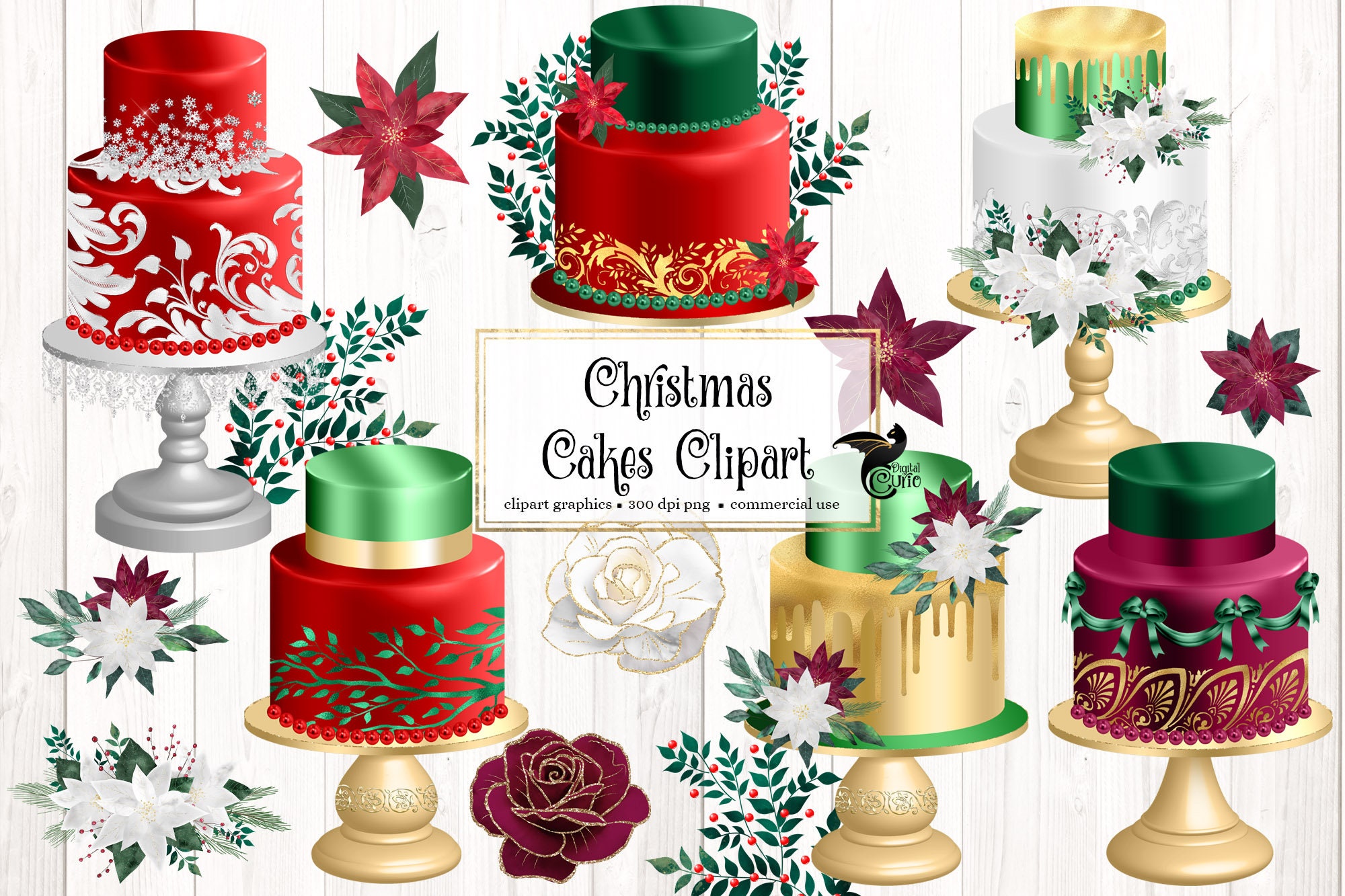 Christmas Birthday Cake Clip Art