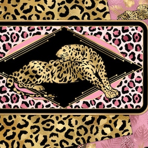 Pink and Gold Leopard Digital Paper Seamless Leopard Spot - Etsy UK