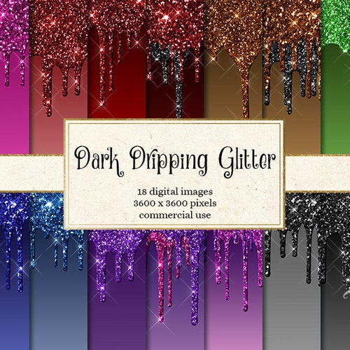 Ice Cream Dripping Glitter Digital Paper Printable - Etsy