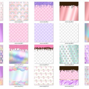Unicorn Cakes Digital Paper - Rainbow Pastel Party Backgrounds Tufted ...