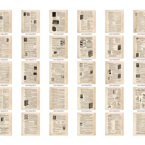 Antique Book Catalog Digital Paper, Vintage Ephemera (8x10, 300 Dpi) - Etsy
