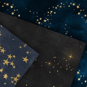 Gold Stars Digital Paper, Seamless Gold Star Backgrounds, Digital ...