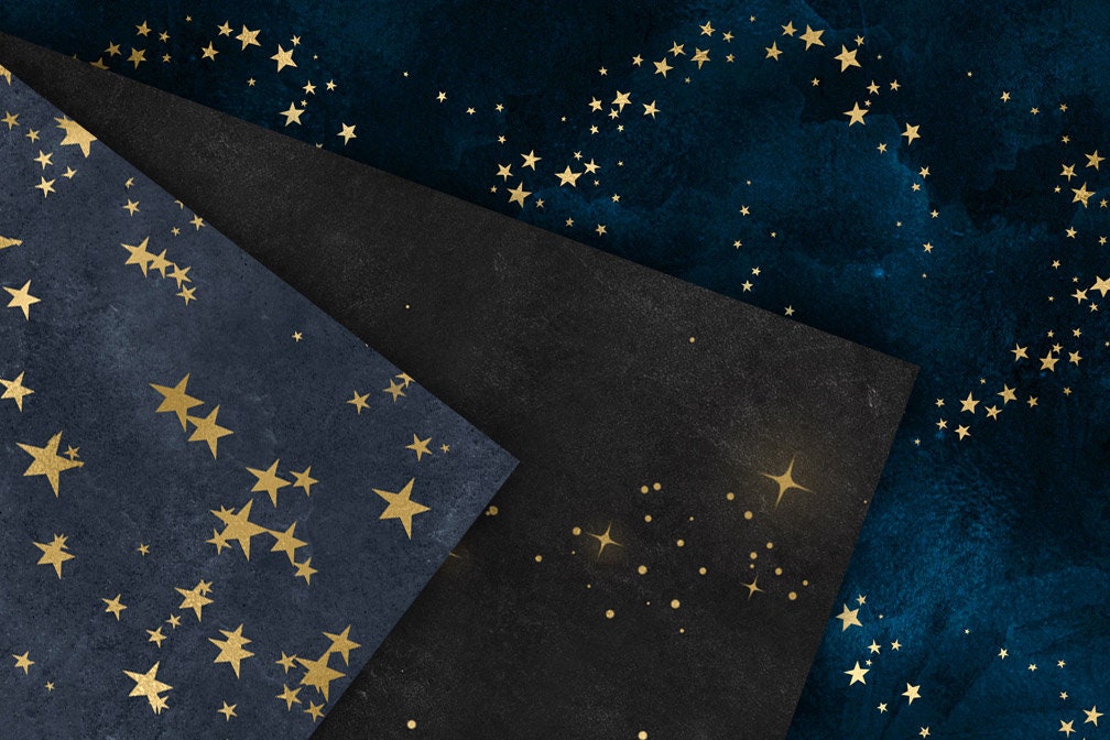 Gold Stars Digital Paper Seamless Gold Star Backgrounds - Etsy