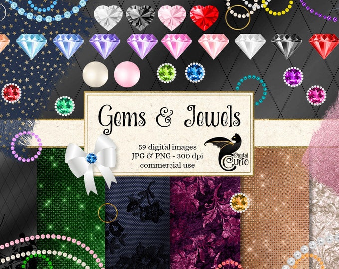 Gems and Jewels Clipart Jewelry Gemstone Clip Art Diamonds - Etsy