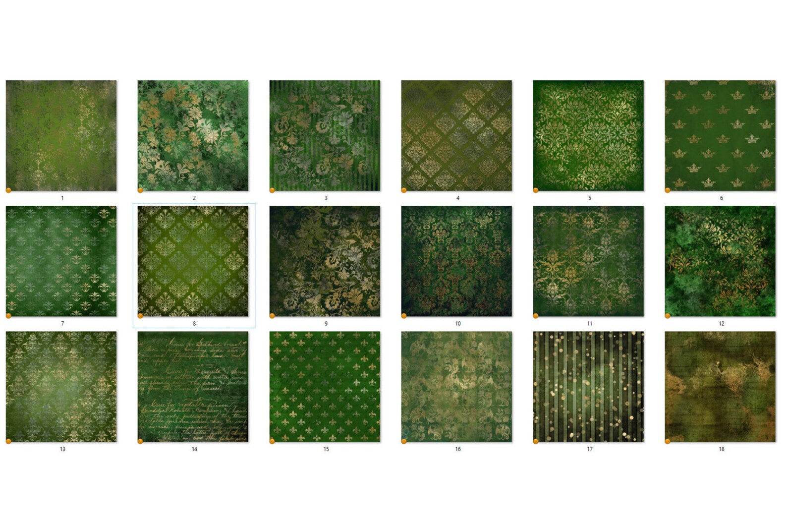 Distressed Green and Gold Digital Paper Gold Foil Patterns | Etsy