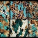 Leopard and Leather Digital Paper, Seamless Cowhide Leather Textures ...