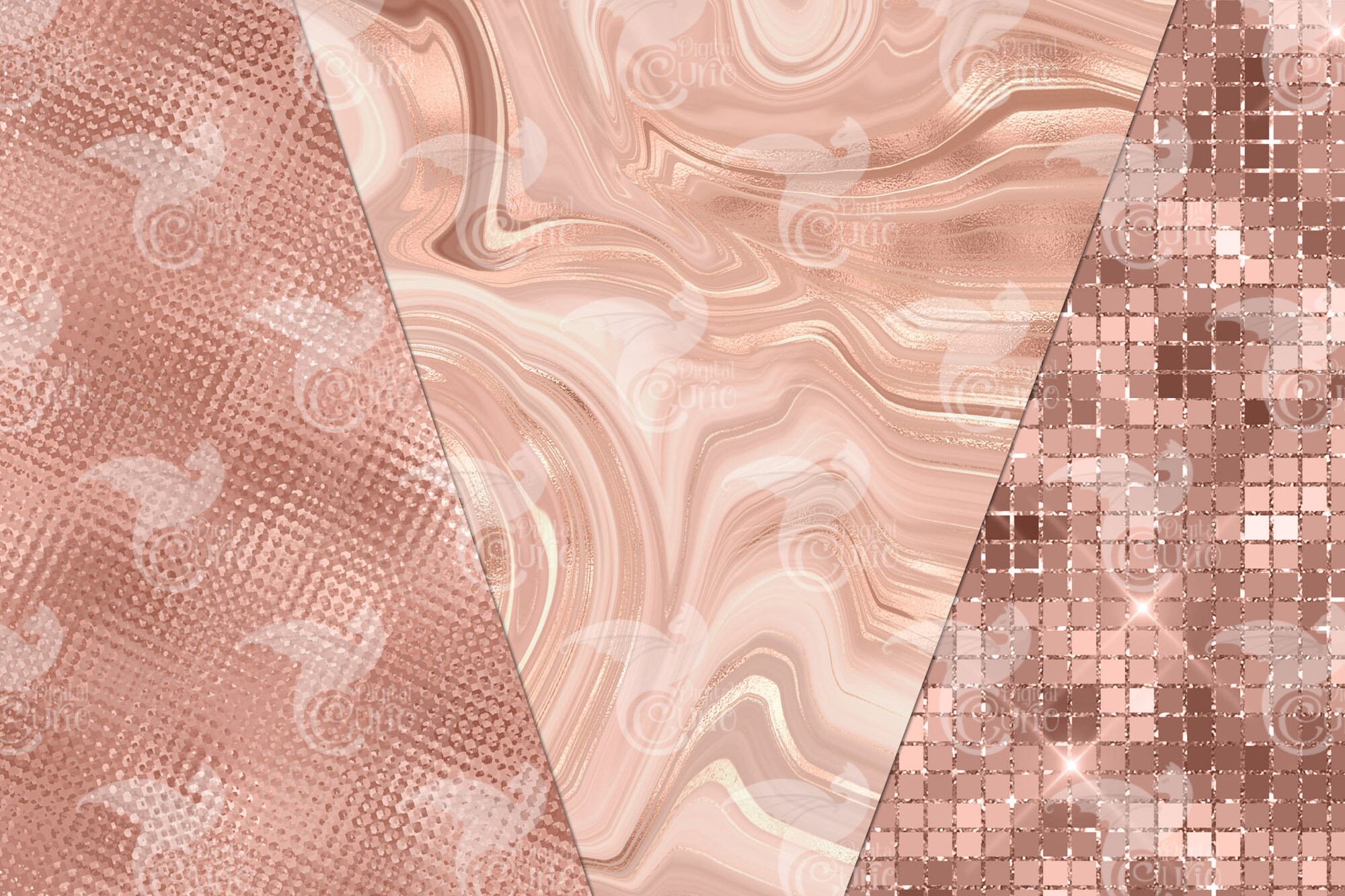 Ultimate Rose Gold Textures seamless digital paper metallic | Etsy