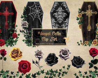 Halloween Coffin Clipart - Etsy