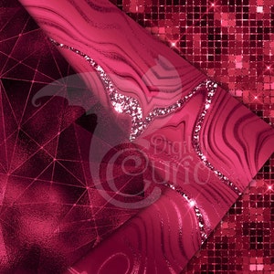 Luxury Burgundy Textures Digital Paper, Seamless Metallic Ackgrounds ...