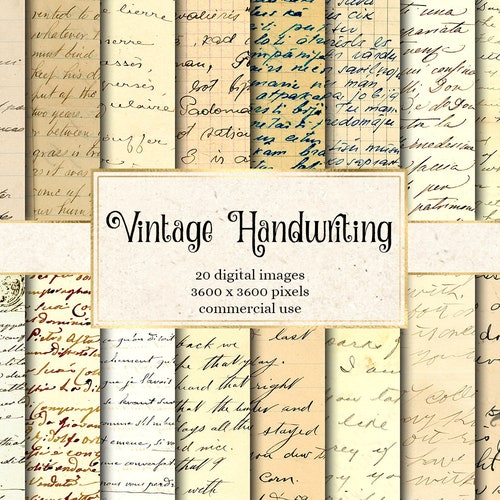 Antique Letters Digital Paper Vintage Handwritten Love - Etsy
