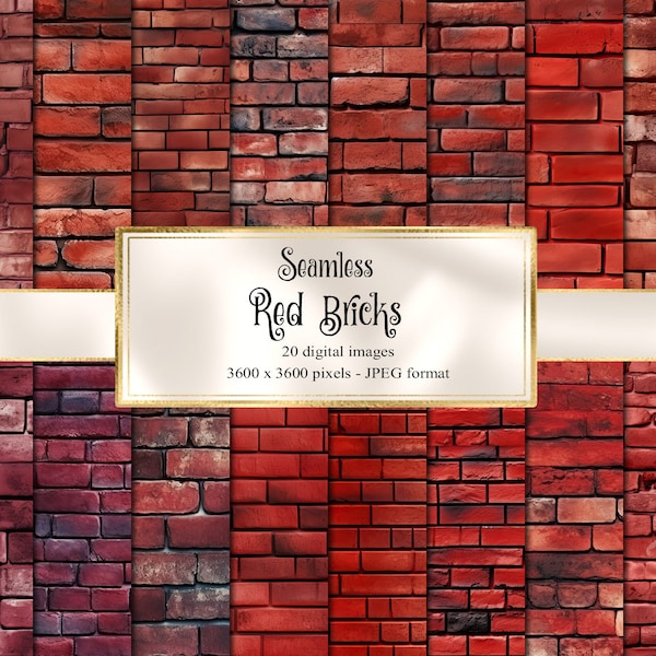 Red Brick Digital Paper - Etsy