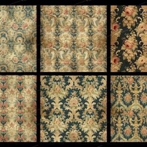 Victorian Floral Damask Digital Paper, Instant Download Vintage ...