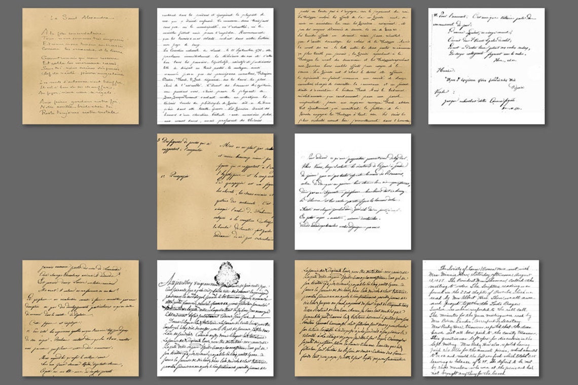 Old Handwriting Digital Paper Vintage Paper Textures Antique - Etsy