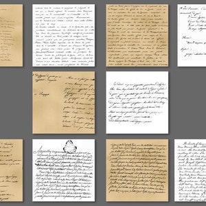 Old Handwriting Digital Paper, Vintage Paper Textures Antique Old ...