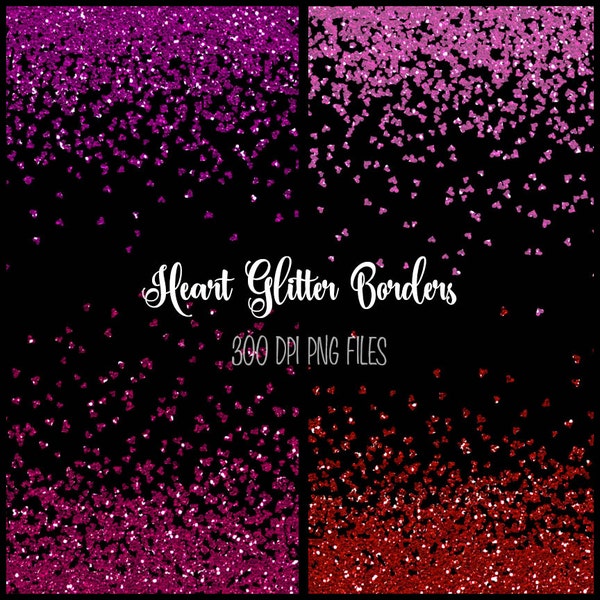 Red Glitter Hearts - Etsy