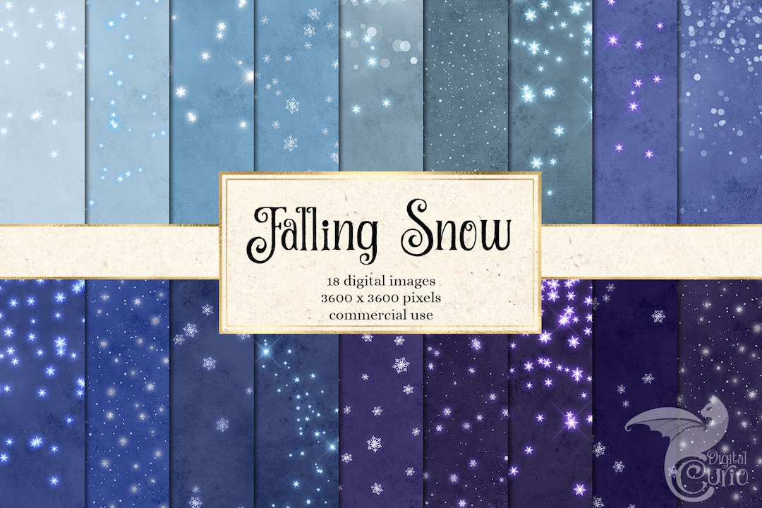 Falling Snow Digital Paper - Frozen Digital Paper Textures With ...