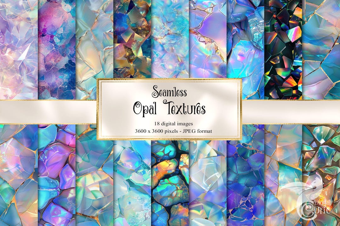 Opal Textures Digital Paper, Jewel Rainbow Texture Backgrounds ...