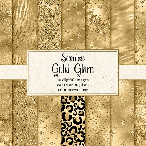 Teal and Gold Tiger Digital Paper Seamless Tiger Stripe | Etsy