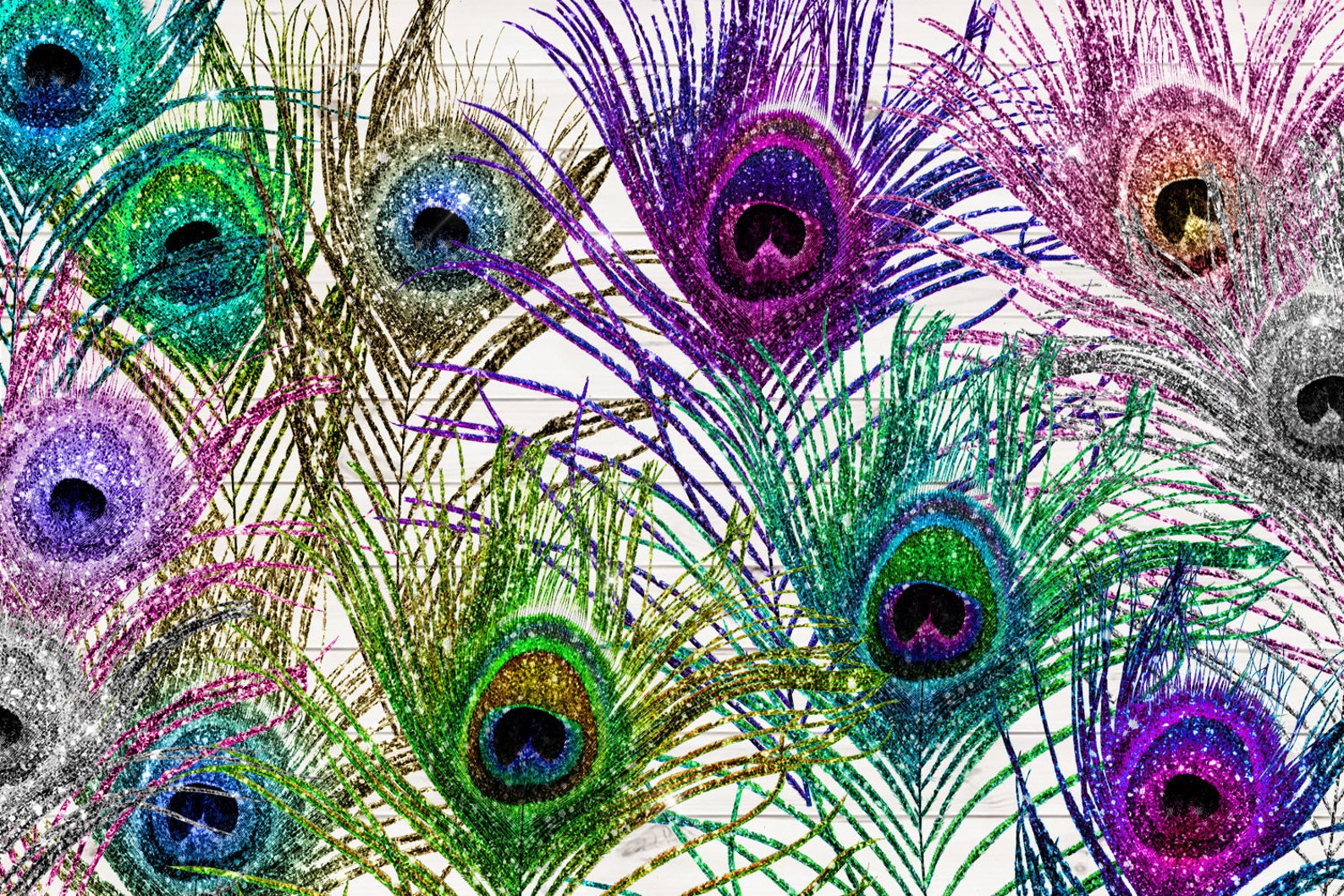 Glitter Peacock Feather Clipart digital peacock feathers | Etsy