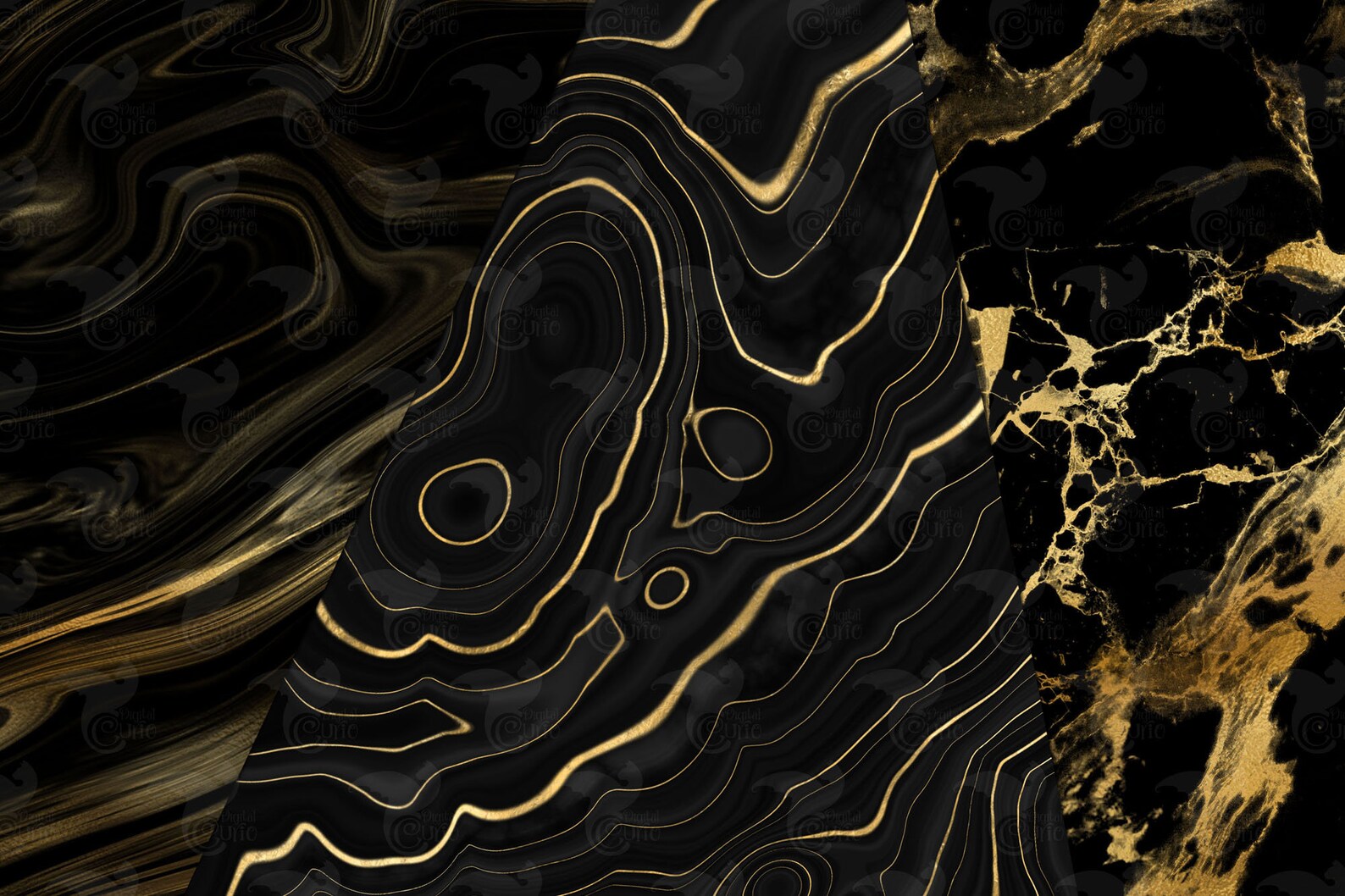 Black and Gold Marble Digital Paper Black Marble Marble - Etsy