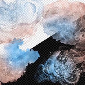 Rose Gold and Blue Ink Overlays, Liquid Paint Splatter With Glitter ...