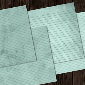 Distressed Aqua Writing Paper, 10x8 Notebook Digital Paper Grunge Junk ...