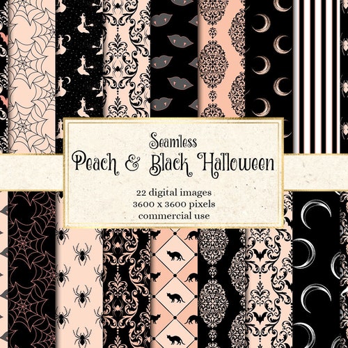 Teal Halloween Digital Paper Seamless Witch and Skull - Etsy