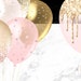 Blush Gold Balloons Clipart, Pink Glitter Confetti (PNG Digital ...