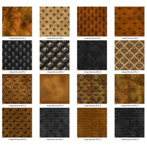 Vintage Halloween Digital Paper Textures, Antique Skull Damask and Old ...