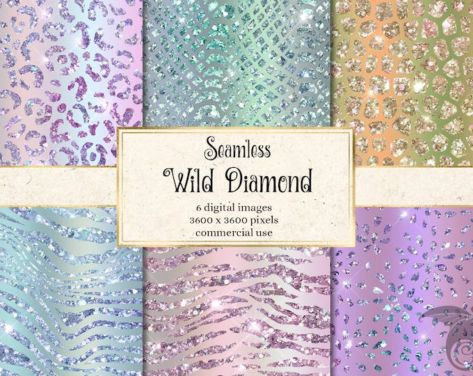 Wild Diamond Digital Paper Seamless Animal Print Glitter - Etsy