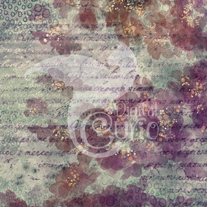 Abstract Floral Paint Digital Paper - Distressed Flower Textures ...