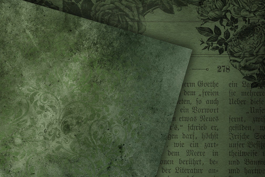 Vintage Green Digital Paper Antique Scrapbook Paper Green - Etsy