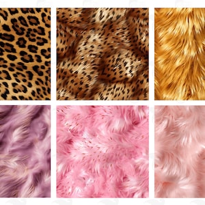 Luxury Fur Digital Paper, Seamless Faux Fur Monster Pelt Textures ...