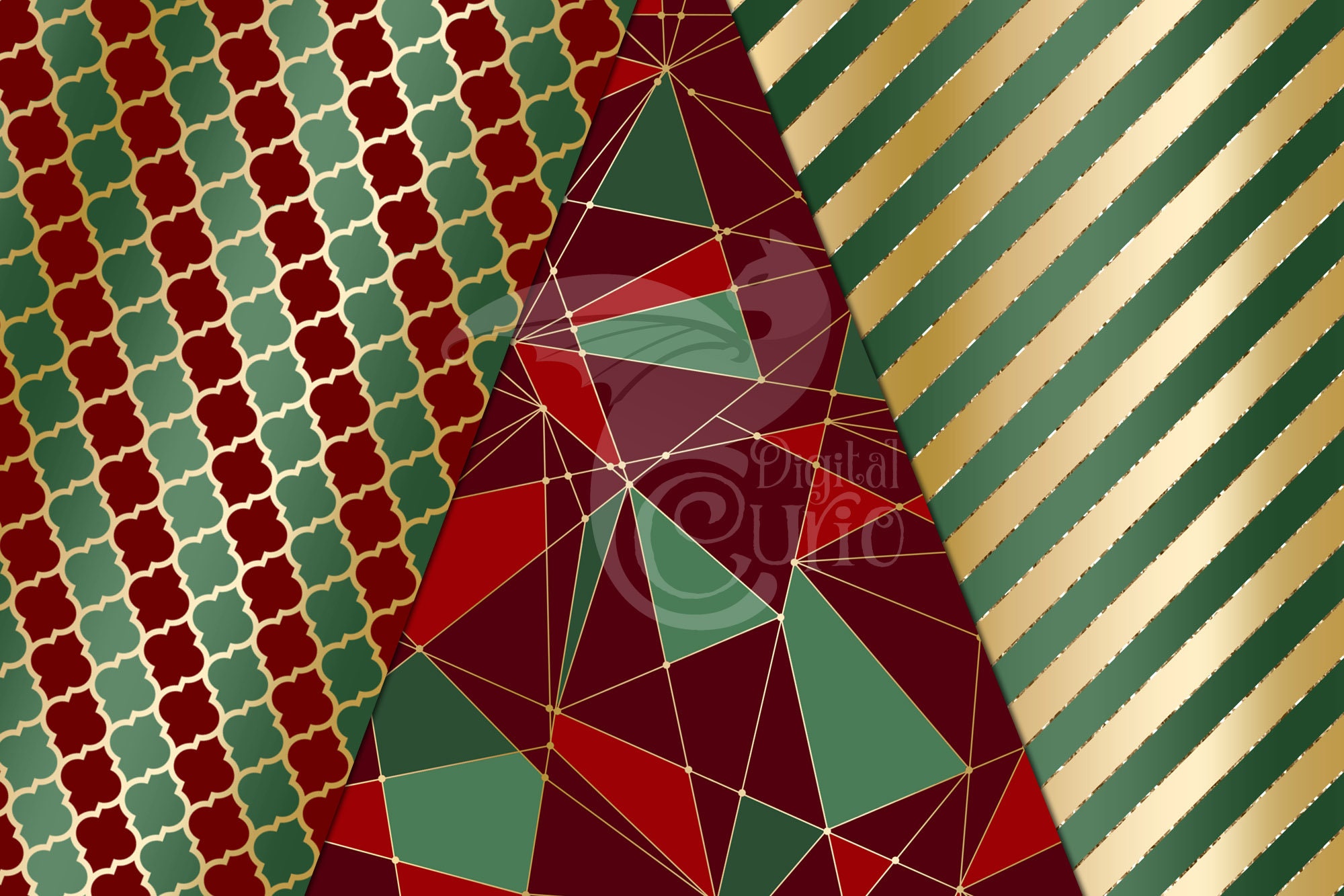 Geometric Christmas Digital Paper Seamless Holiday Patterns - Etsy