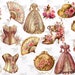 Watercolor Pink Antique Fashion Clipart Vintage Shabby PNG Format ...