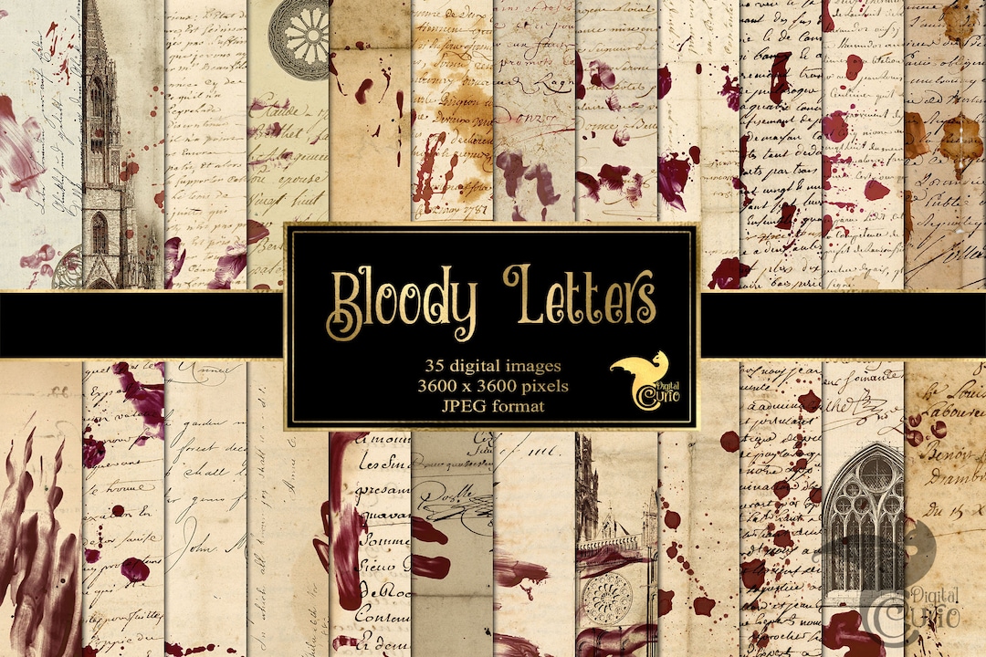 Bloody Letters Digital Paper, Vampire Printable (35 JPG) - Etsy