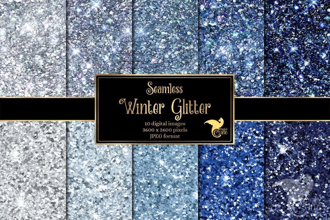 Winter Glitter Digital Paper - Seamless Digital Paper Sparkle Textures ...