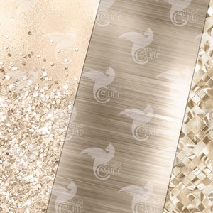 Ultimate Champagne Textures - Seamless Digital Paper Metallic Textures ...