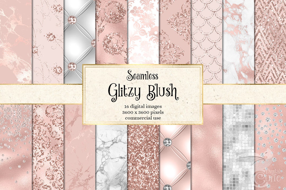 Glitzy Blush Digital Paper, Seamless Blush Pink Patterns and Textures ...