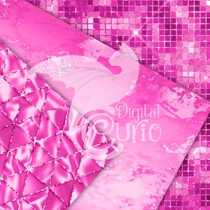 Fuchsia Glitter Digital Paper Pack, Seamless Textures (digital Download ...