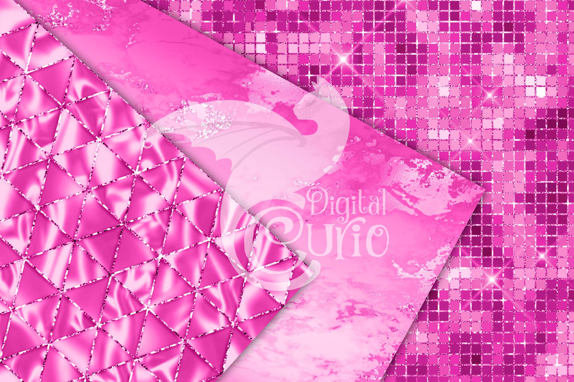 Fuchsia Glitter Digital Paper Pack, Seamless Textures (digital Download ...