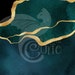 Teal Painted Agate Borders, Digital Watercolor Geode PNG Overlays With ...