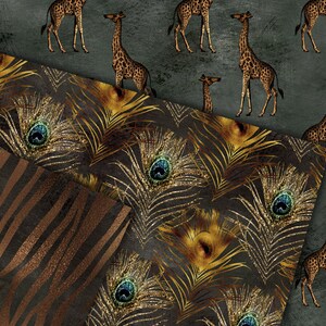 Bronze Animal Skins Digital Paper - Seamless African Animal Print ...