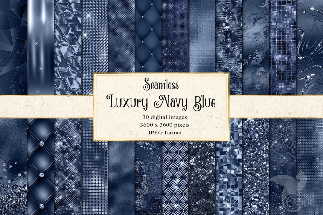 Navy Blue Metallic Textures, Glitter Foil Digital Paper (digital ...